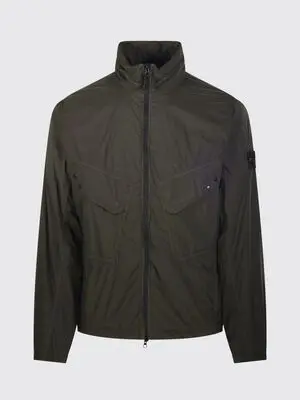 Stone Island Ultra-light Recycled Nylon Zip-up Jacket With Logo Patch