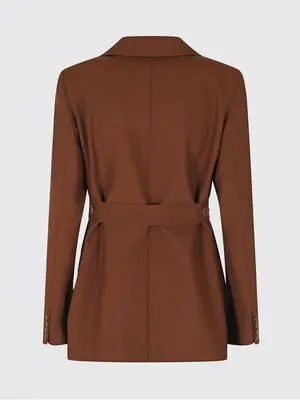 SEMICOUTURE Double-breasted Wool-blend Blazer With Tie-waist Belt