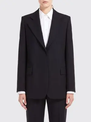 Sportmax Single-breasted Cropped Pure Wool Blazer With Peak Lapels - Black