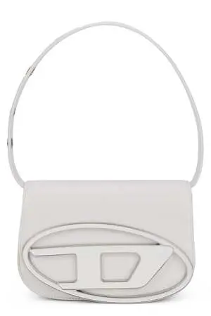 DIESEL® 20 Cm Mini Oval Shoulder Handbag With Flap Closure - White