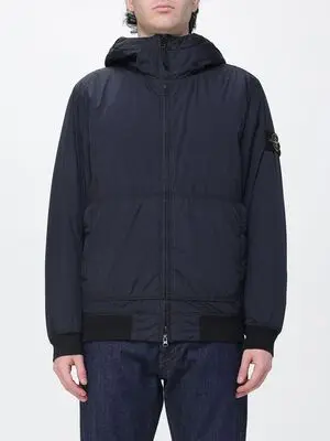 Stone Island Crinkle Reps Ny Hooded Nylon Windbreaker With Logo Badge - Navy