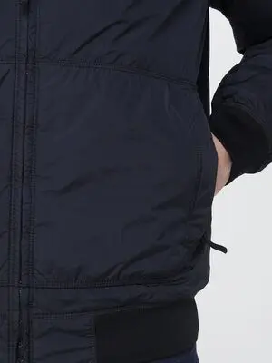 Stone Island Crinkle Reps Ny Hooded Nylon Windbreaker With Logo Badge - Navy