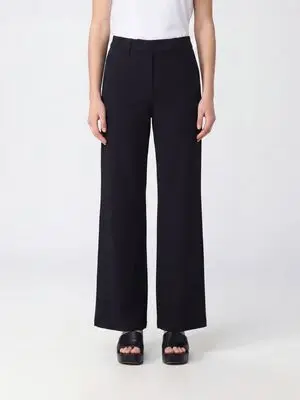 Liu Jo High-waisted Straight-leg Stretch Jersey Trousers With Rhinestone Logo - Black