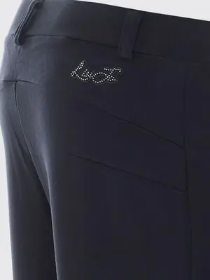 Liu Jo High-waisted Straight-leg Stretch Jersey Trousers With Rhinestone Logo - Black