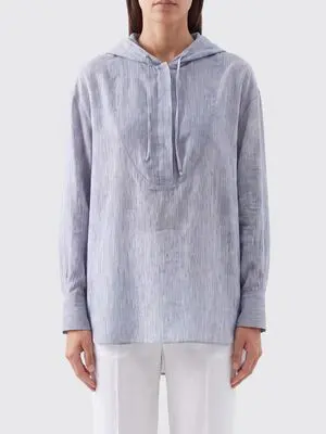 Brunello Cucinelli Striped Long Sleeve Hoodie - Blue