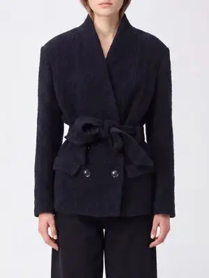 Isabel Marant Étoile Double-breasted Wool And Alpaca Short Coat With Belt - Black
