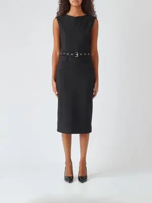 Pinko Belted Midi Dress - Black