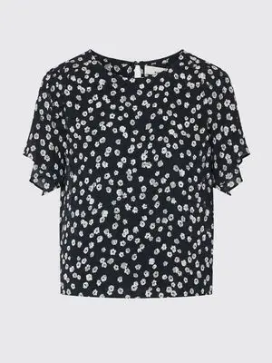 Isabel Marant Étoile Floral Print Silk-blend Short-sleeve Blouse