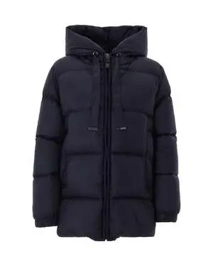 Max Mara Hooded Long Puffer Coat - Blu Notte