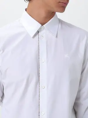 Burberry Slim Fit Cotton Poplin Shirt With Tone-on-tone Ekd Logo