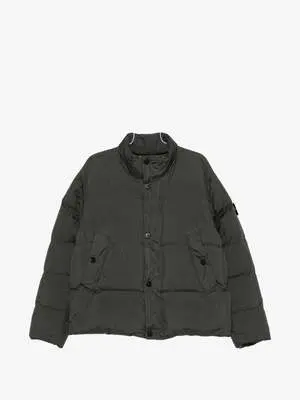 Stone Island Padded Stand-up Collar Jacket With Elasticated Cuffs And Drawstring Hem