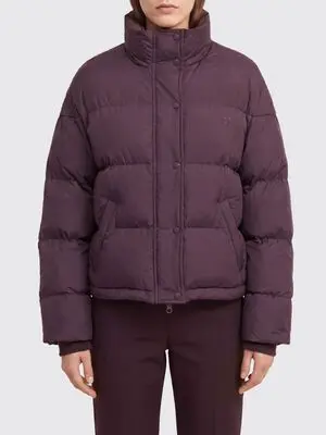 COURREGES Quilted Funnel-neck Short Puffer Jacket In Wool And Polyester Blend