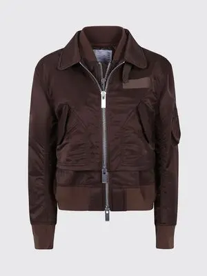 Sacai Cotton-blend Bomber Jacket With Classic Collar And Zip Closure - Brown