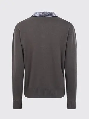 N° 21 Long-sleeved Pure Wool Polo With Contrast Tipping - Green
