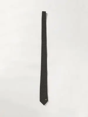 Valentino Garavani Polka Dot Pure Silk Tie With Metal Logo - Black