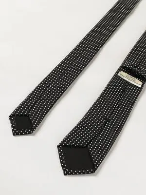 Valentino Garavani Polka Dot Pure Silk Tie With Metal Logo - Black