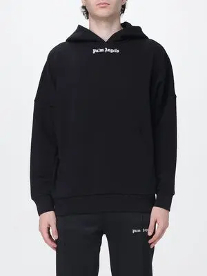 Palm Angels Cotton Hoodie With Logo And Pouch Pocket