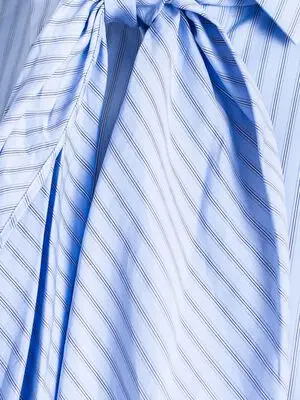 Sacai Pussy-bow Cotton-blend Shirt - Blue