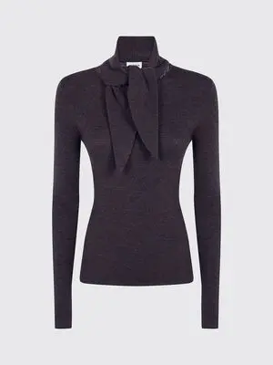 PAROSH P.a.r.o.s.h. Pure Wool Slim Fit Jumper With Scarf Neck - Brown