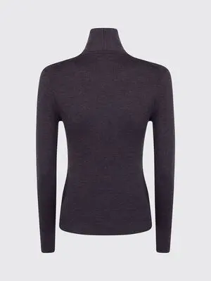 PAROSH P.a.r.o.s.h. Pure Wool Slim Fit Jumper With Scarf Neck - Brown