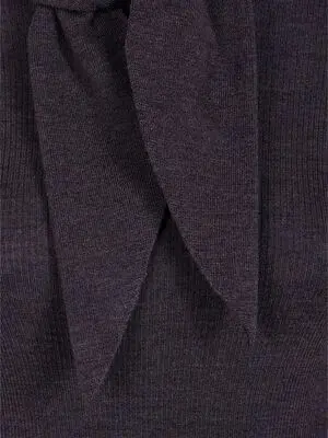 PAROSH P.a.r.o.s.h. Pure Wool Slim Fit Jumper With Scarf Neck - Brown