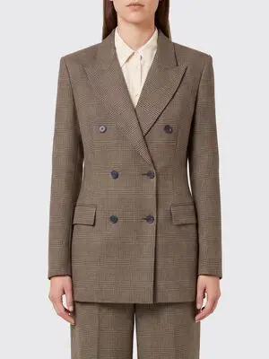 PAROSH P.a.r.o.s.h. Slim Fit Double-breasted Check Blazer In Wool Blend
