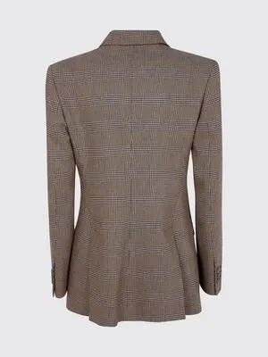 PAROSH P.a.r.o.s.h. Slim Fit Double-breasted Check Blazer In Wool Blend