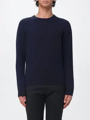 Malo Pure Cashmere Crewneck Jumper With Ribbed Trims - Blue