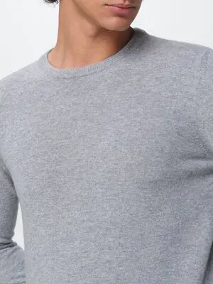 Malo Pure Cashmere Crewneck Jumper With Ribbed Trims - Grey