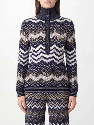 Missoni Slim Fit Multicolour Zig-zag Wool Turtleneck Jumper