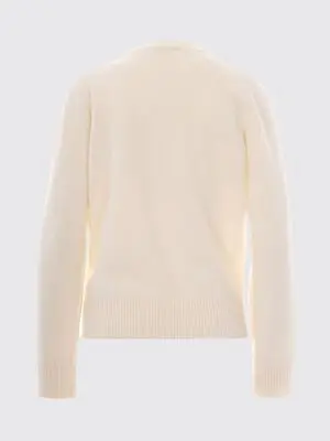 GANNI Slim Fit Recycled Wool Jumper With Logo Print