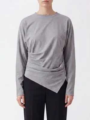 GANNI Asymmetric Long-sleeved Organic Cotton T-shirt - Striped