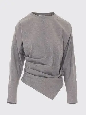 GANNI Asymmetric Long-sleeved Organic Cotton T-shirt - Striped