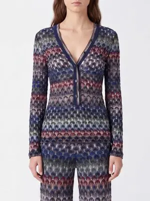 Missoni Slim Fit Multicolour Striped Cardigan With Lurex Yarn