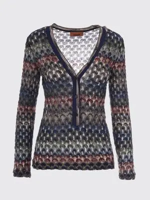 Missoni Slim Fit Multicolour Striped Cardigan With Lurex Yarn