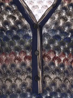 Missoni Slim Fit Multicolour Striped Cardigan With Lurex Yarn