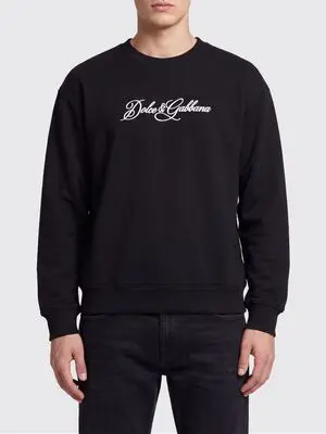 Dolce & Gabbana Crewneck Cotton Sweatshirt With Contrast Chest Logo