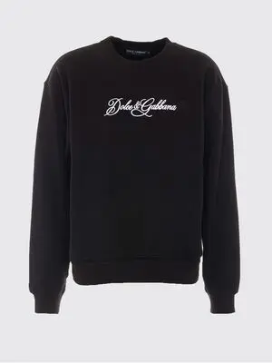 Dolce & Gabbana Crewneck Cotton Sweatshirt With Contrast Chest Logo