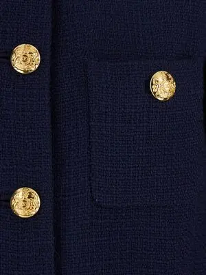 Valentino Garavani Single-breasted Wool Tweed Coat With Fur Cuffs