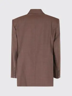 Erika Cavallini Double-breasted Pure Virgin Wool Blazer With Peak Lapels