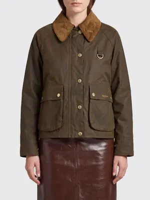 Barbour Modern Spey Cropped Waxed Cotton Jacket With Velvet Collar