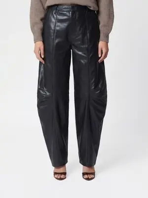 ROTATE BY BIRGER CHRISTENSEN High-waisted Baggy Wide-leg Leather Trousers