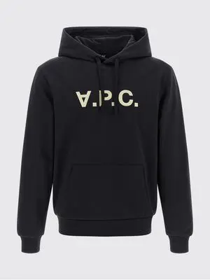 A.p.c. Cotton Logo Hoodie With Kangaroo Pocket