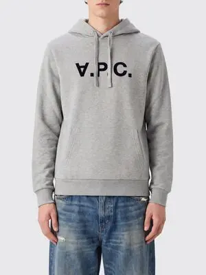 A.p.c. Cotton Logo Hoodie With Kangaroo Pocket - Navy