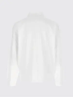 A.p.c. Long-sleeved Cotton Polo Shirt With Contrast Logo - White