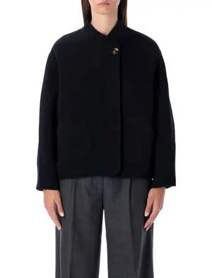 Soeur Collarless Single-breasted Jacket - Deep Navy