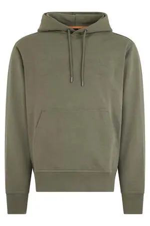 BOSS Cotton Hoodie With Classic Long Sleeve Design - Khaki