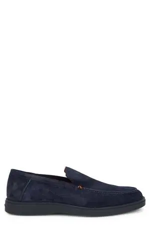 Santoni Suede Slip-on Loafers - Blue