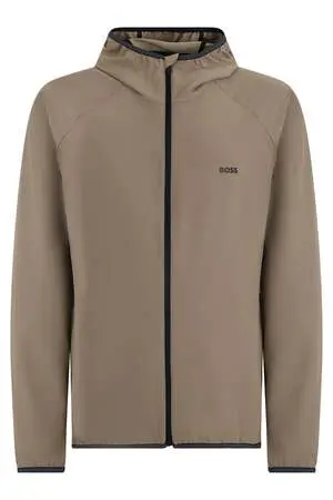 BOSS Waterproof Hooded Rain Jacket With Zip Closure