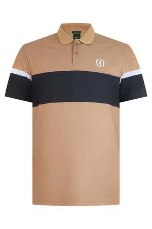 BOSS Technical Fabric Short-sleeve Polo With Contrast Stripe - Beige
